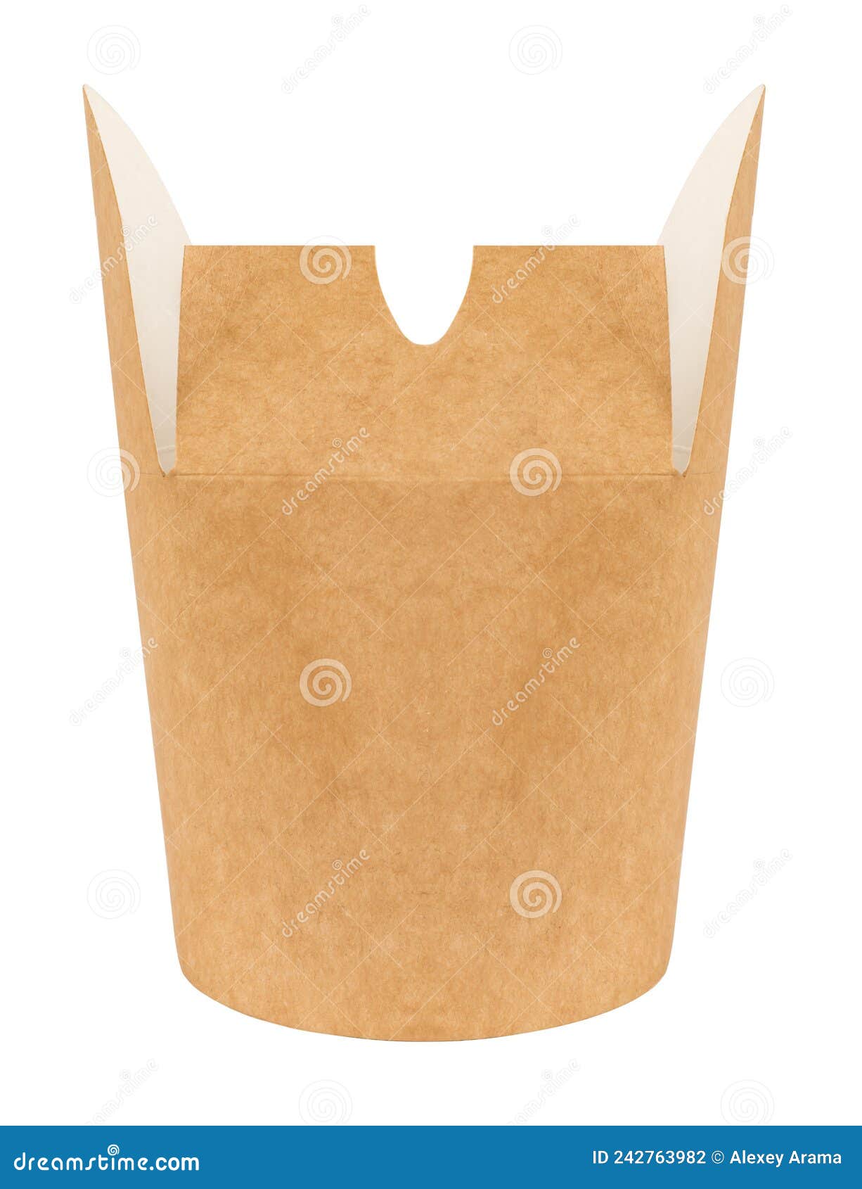 Disposable Paper Packaging for Food, Isolated on White Background Stock ...