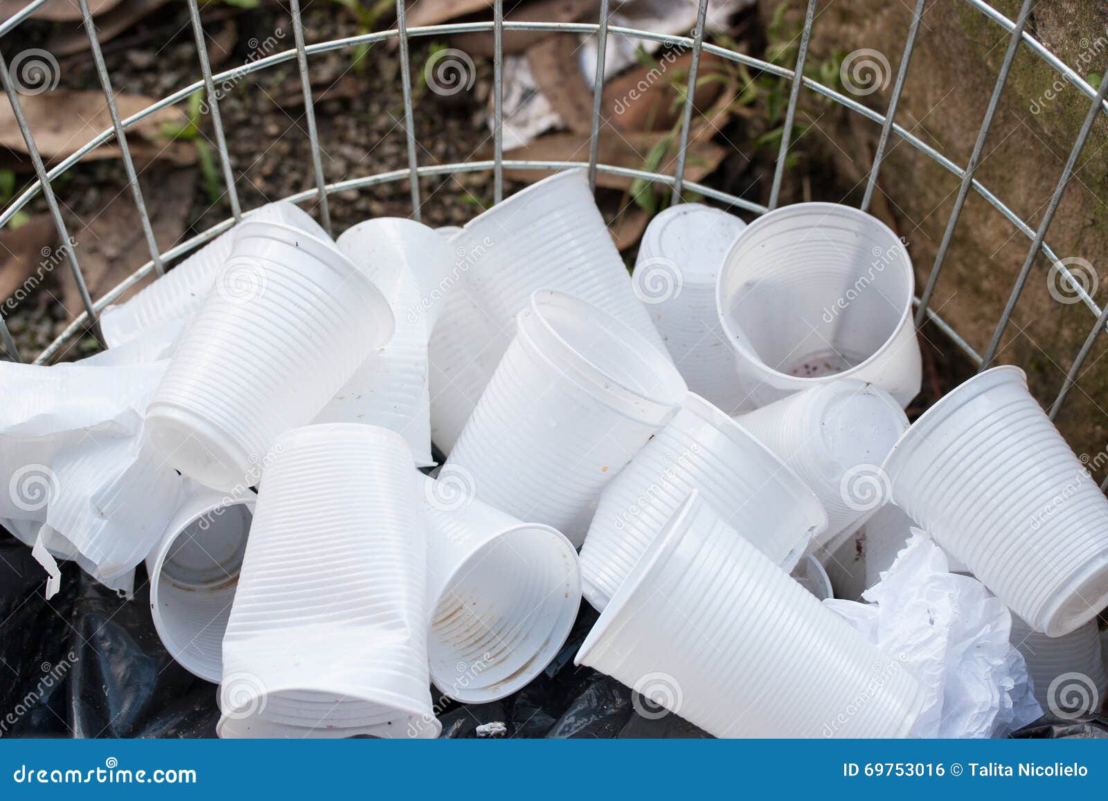 Disposable Plastic Cups on Open Container Stock Photo - Image of ...