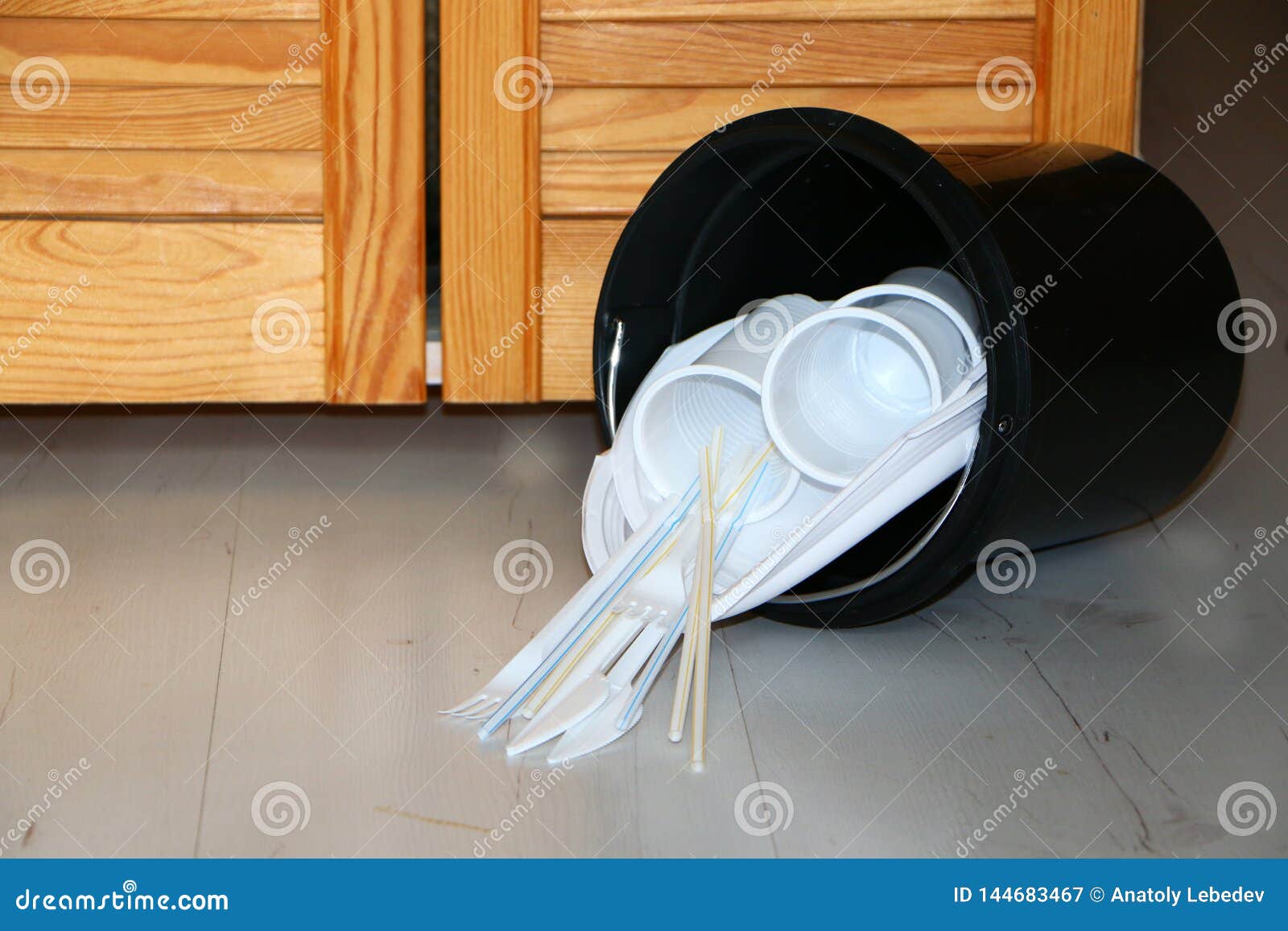 Disposable Plastic Dishes in the Trash Stock Image - Image of ...