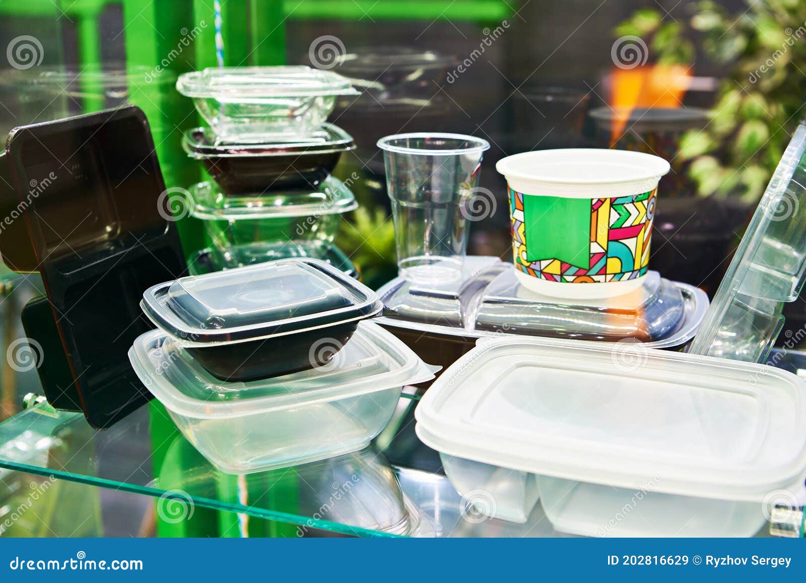 Disposable Plastic Food Packaging Stock Image - Image of disposable ...