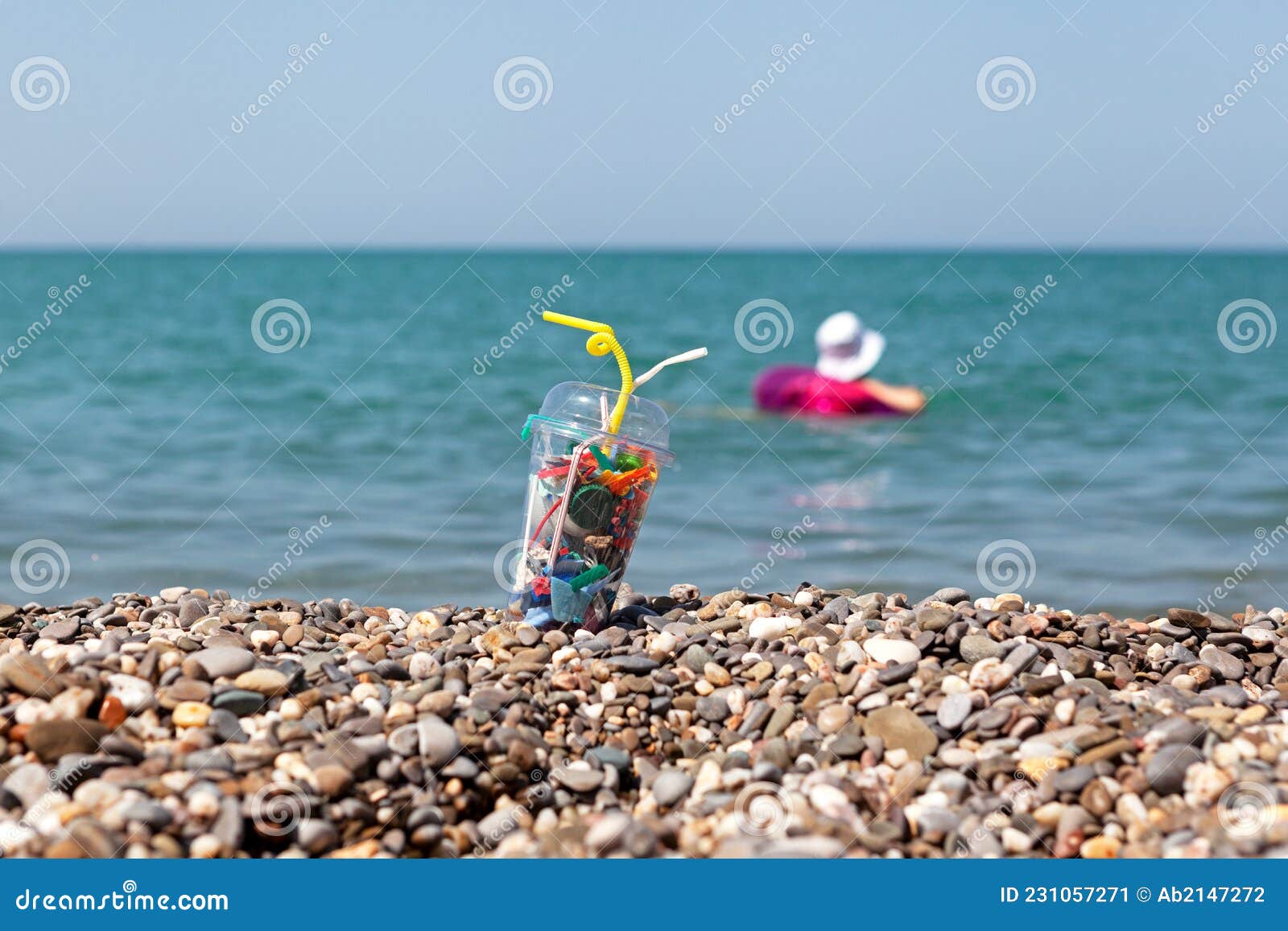 Disposable Plastic Garbage on the Beach. Concept - Environmental ...