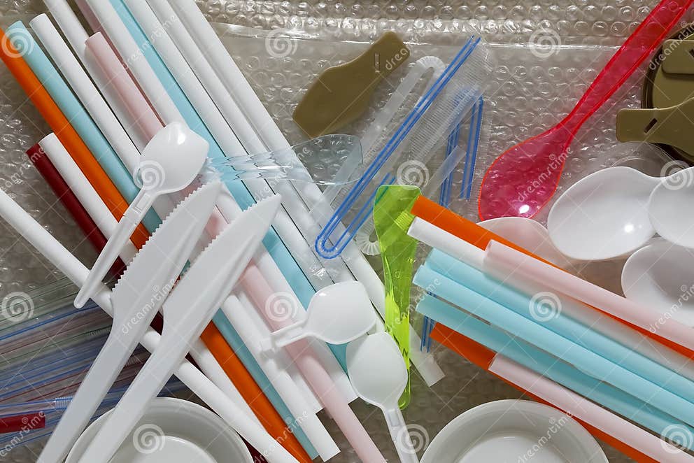 Disposable plastic objects stock image. Image of equipment - 172596689