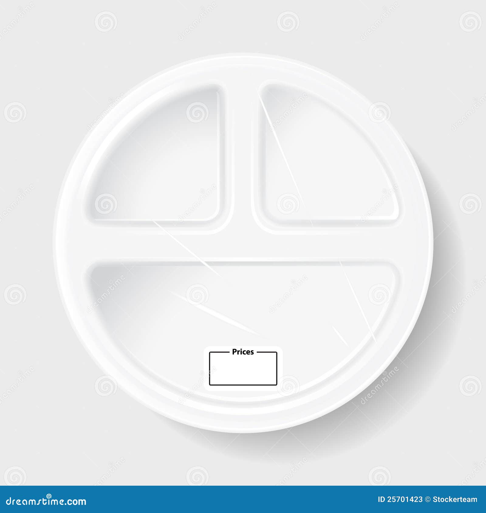 Disposable Plastic Plate with Three Sections Stock Illustration ...