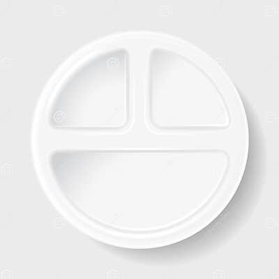 Disposable Plastic Plate with Three Sections Stock Illustration ...