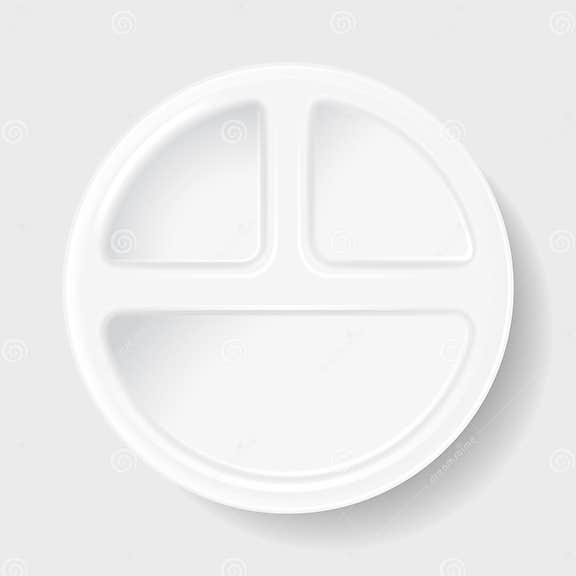 Disposable Plastic Plate with Three Sections Stock Illustration ...