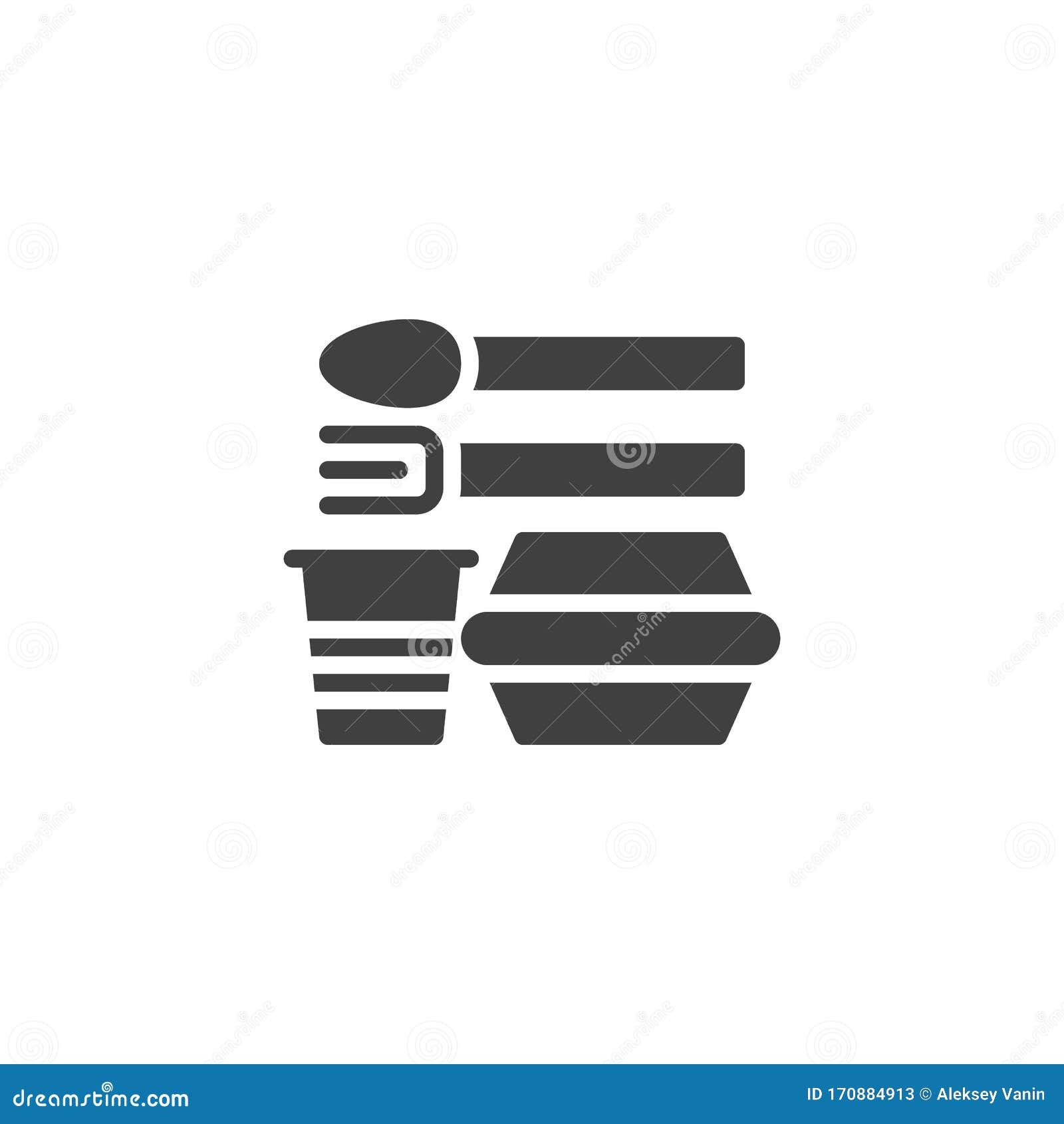 Disposable Plastic Tableware Vector Icon Stock Vector - Illustration of ...
