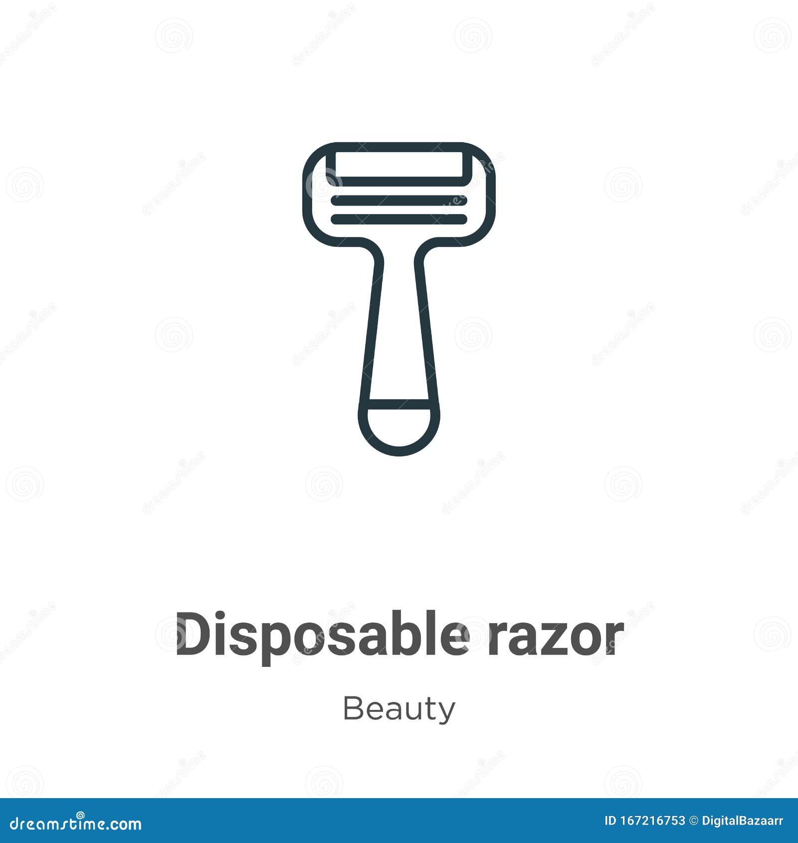 Disposable Razor Outline Vector Icon. Thin Line Black Disposable Razor ...