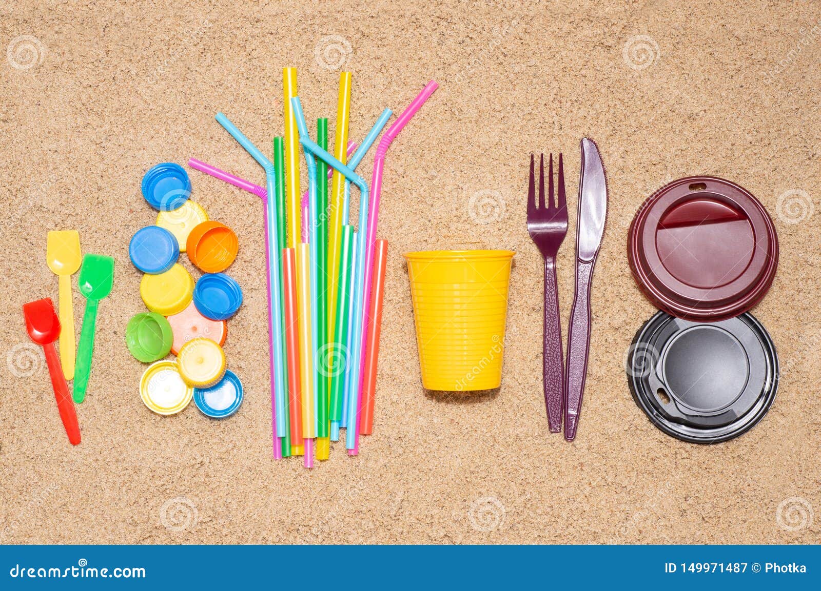 Disposable Single Use Plastic Objects That Cause Pollution Of The ...