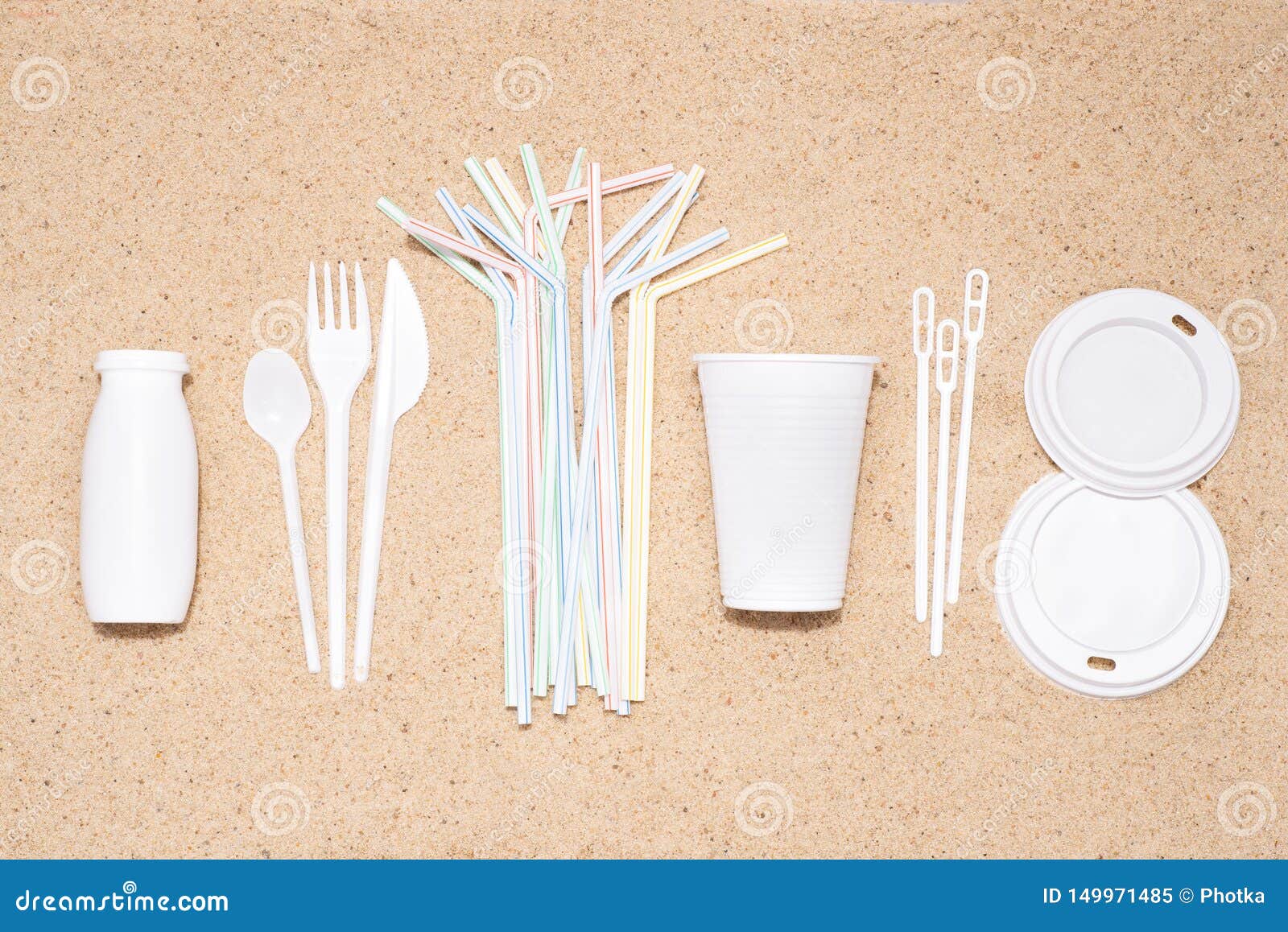 Disposable Single Use Plastic Objects That Cause Pollution Of The ...