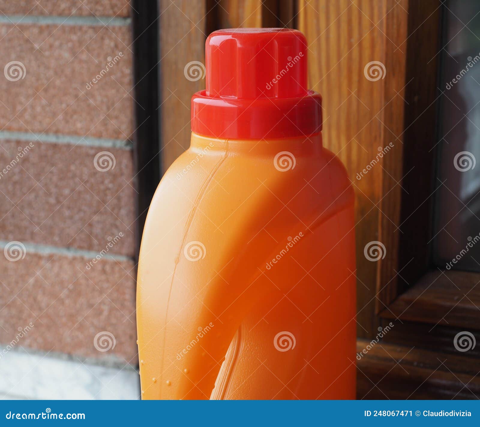 Disposable Plastic Detergent Bottle Stock Image - Image of orange ...
