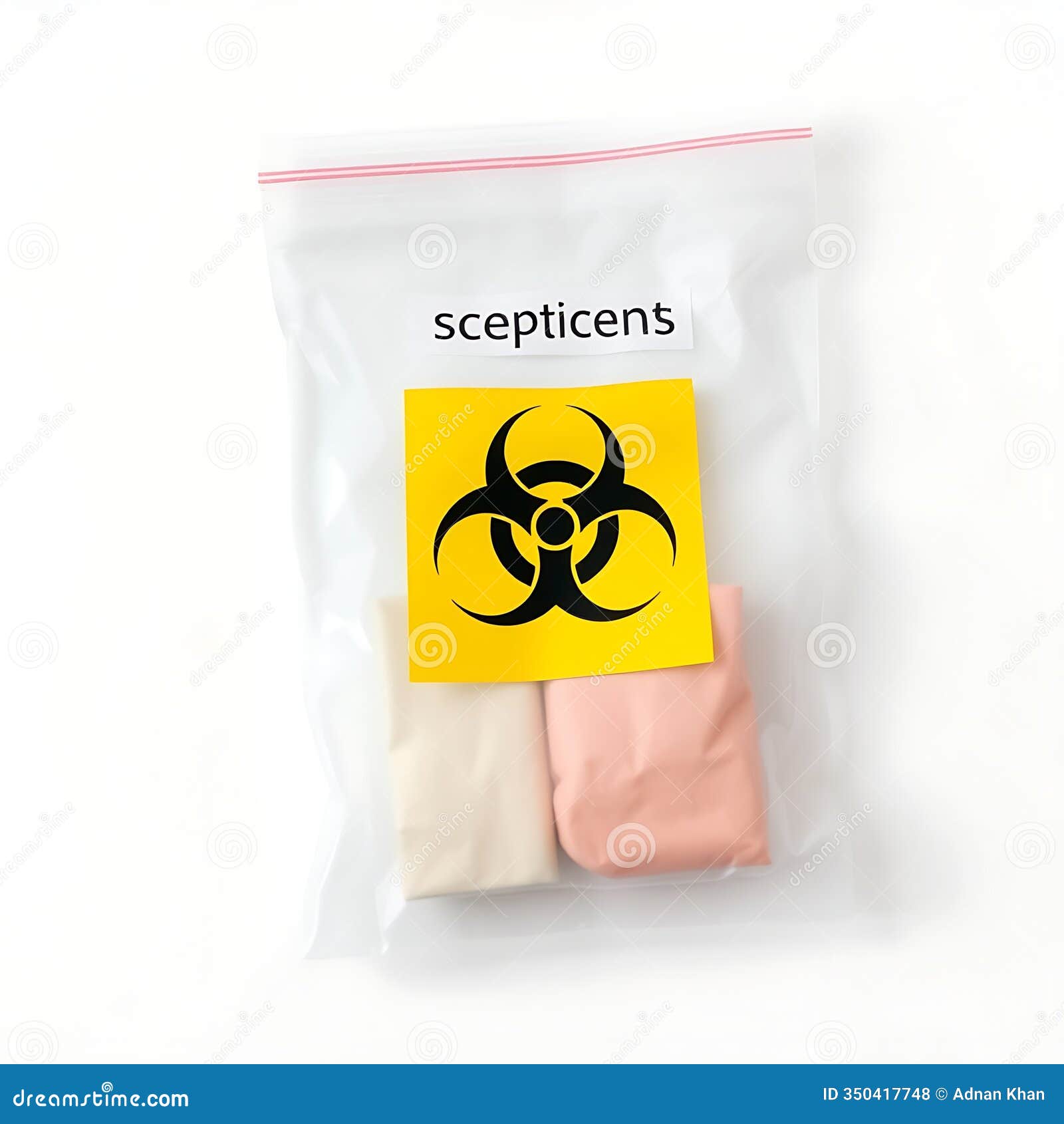 A Disposable Specimen Bag with Biohazard Symbol, Placed on a Clean ...