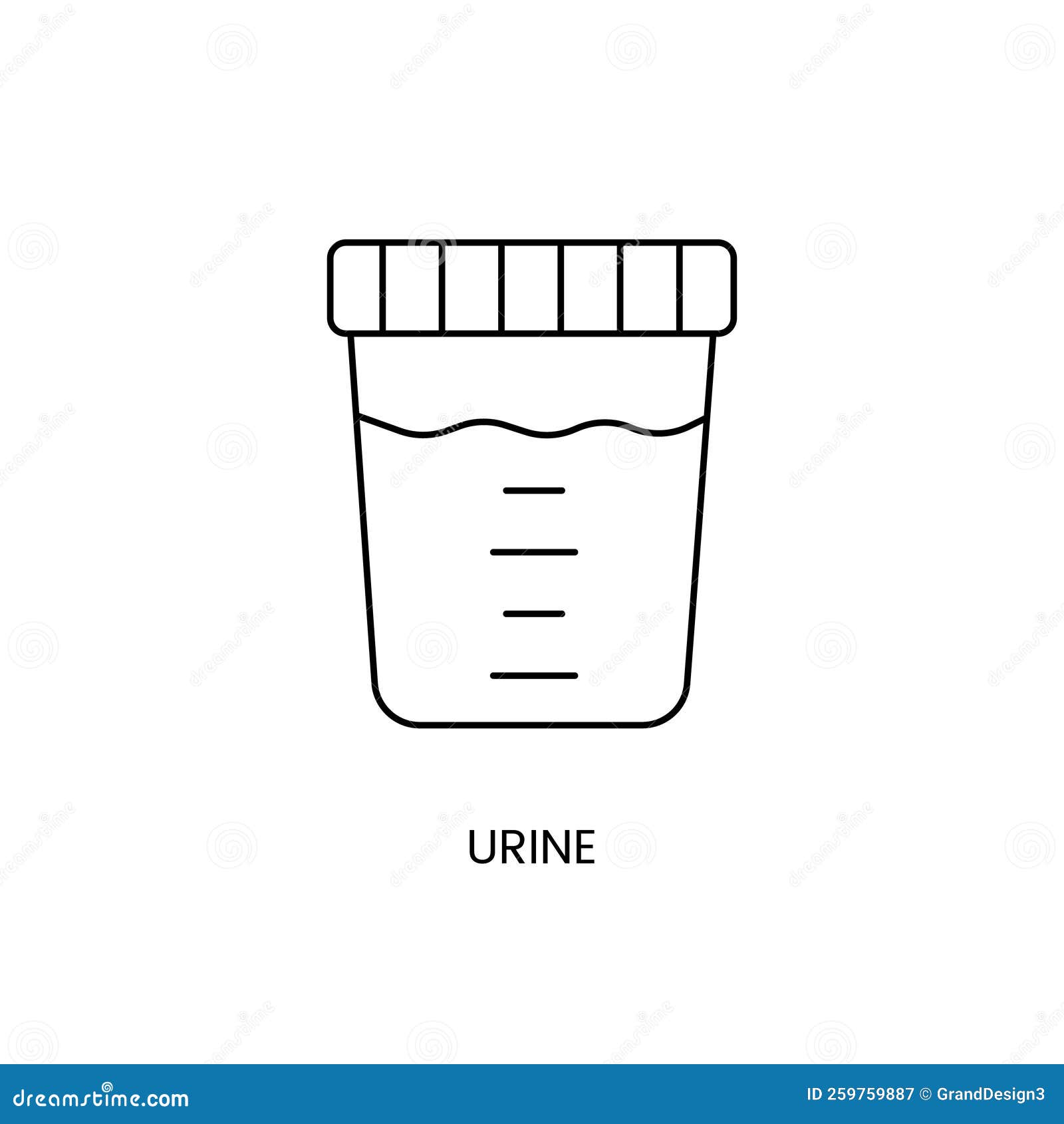 Plastic Urine Test Container. Sterile Specimen Cup For Urinalysis ...