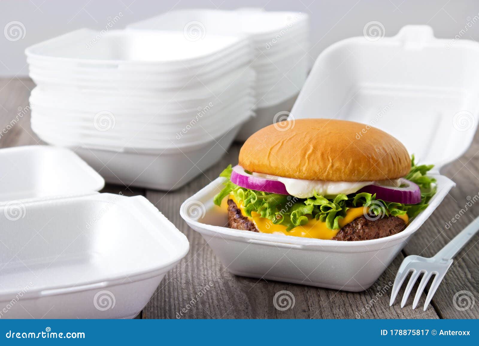 Disposable burger boxes stock image. Image of food, takeaway - 178875817