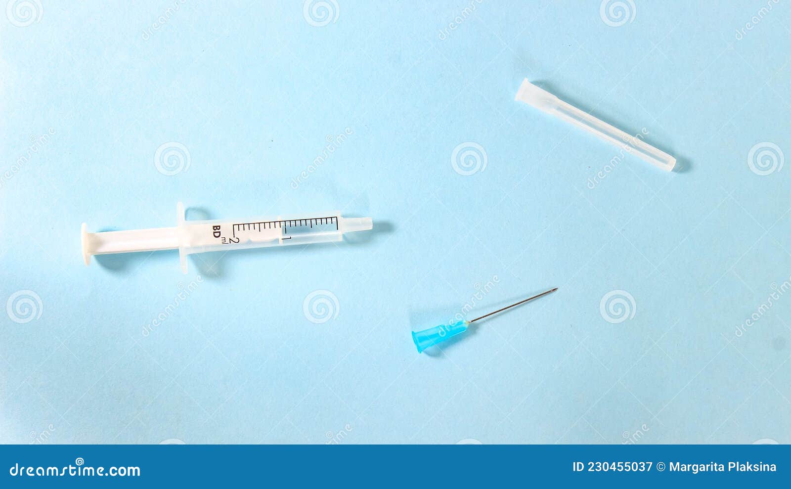 A Disposable Syringe on a Blue Surface Stock Image - Image of narcotic ...
