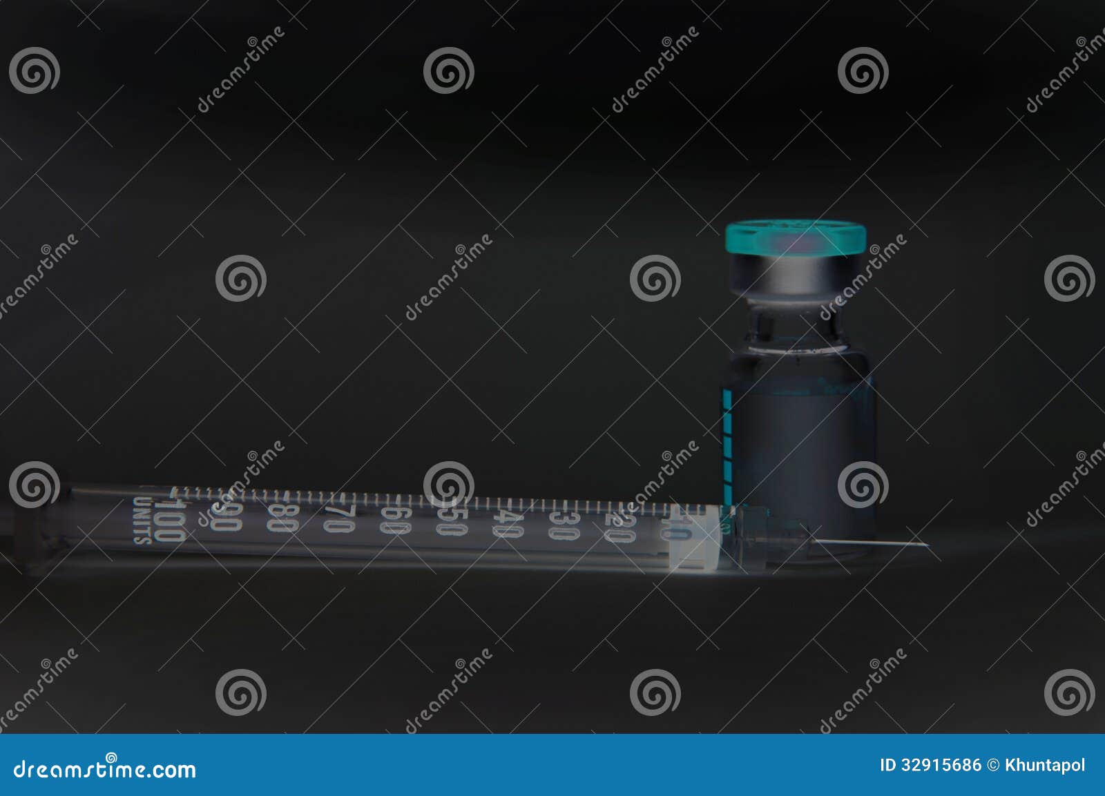 Disposable Syringe and Injection Vials Stock Photo - Image of gray ...