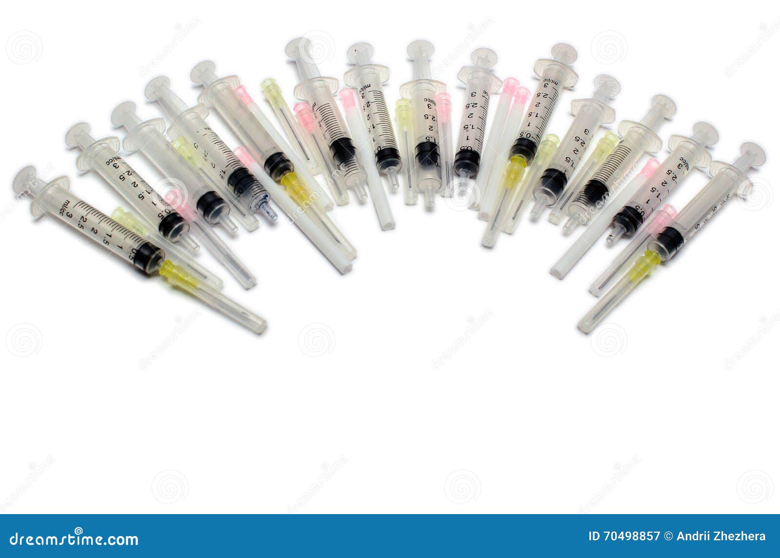 Disposable Syringes and Needles Isolated on White Background Stock ...