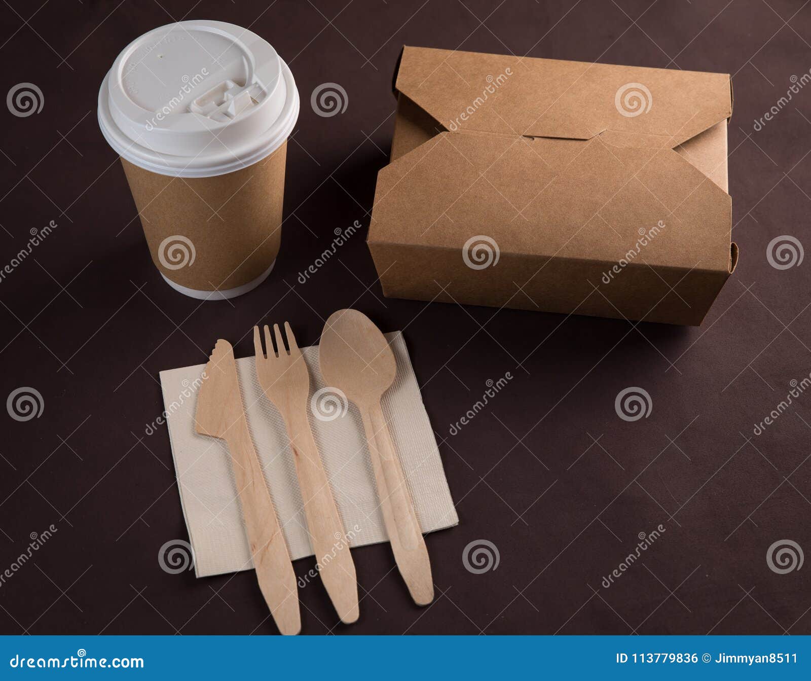 Disposable table wares stock photo. Image of fork, closeup - 113779836