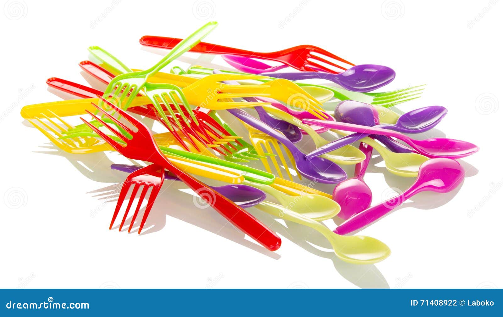 Disposable Tableware, Colorful Fork Isolated On White Stock Photo ...