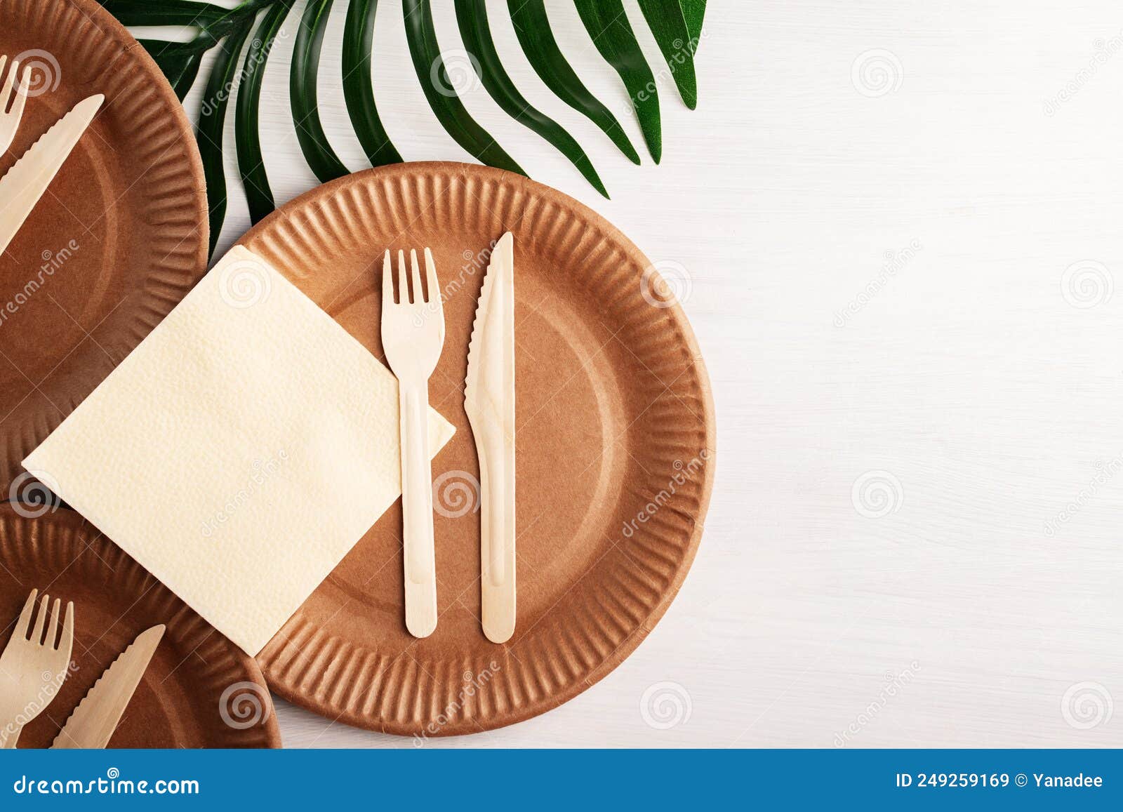 Disposable Tableware Wood, Biodegradable Ecological Plates Stock Image ...
