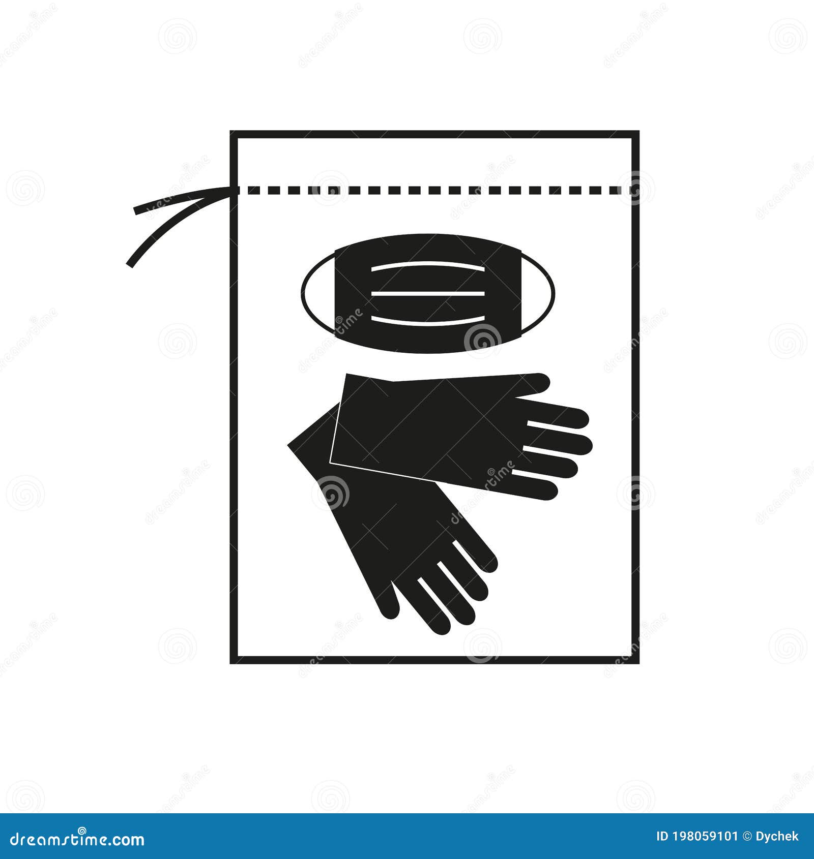Disposal of Gloves and Masks. Simple Vector Illustration Stock Vector ...