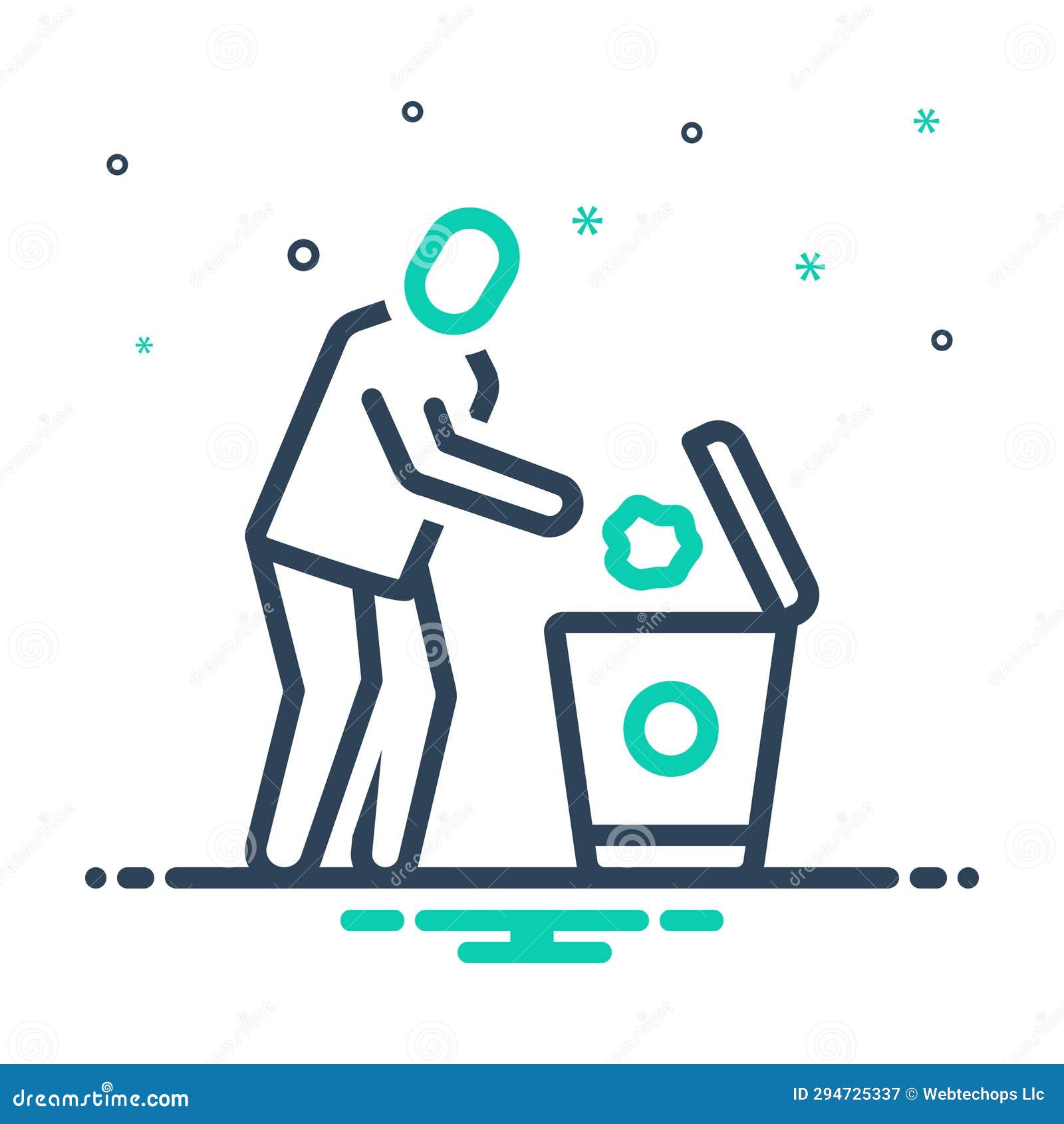 Mix Icon for Dispose, Trash Bin and Throw Away Stock Vector ...