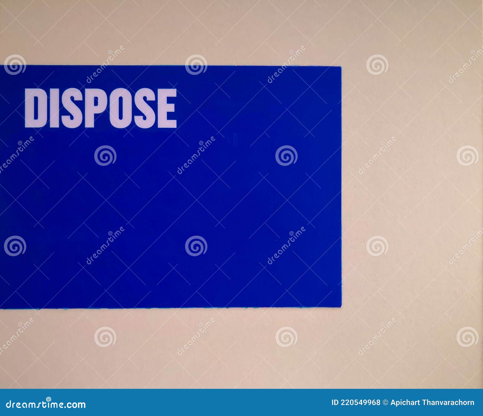 Dispose sign on the wall stock photo. Image of copy - 220549968