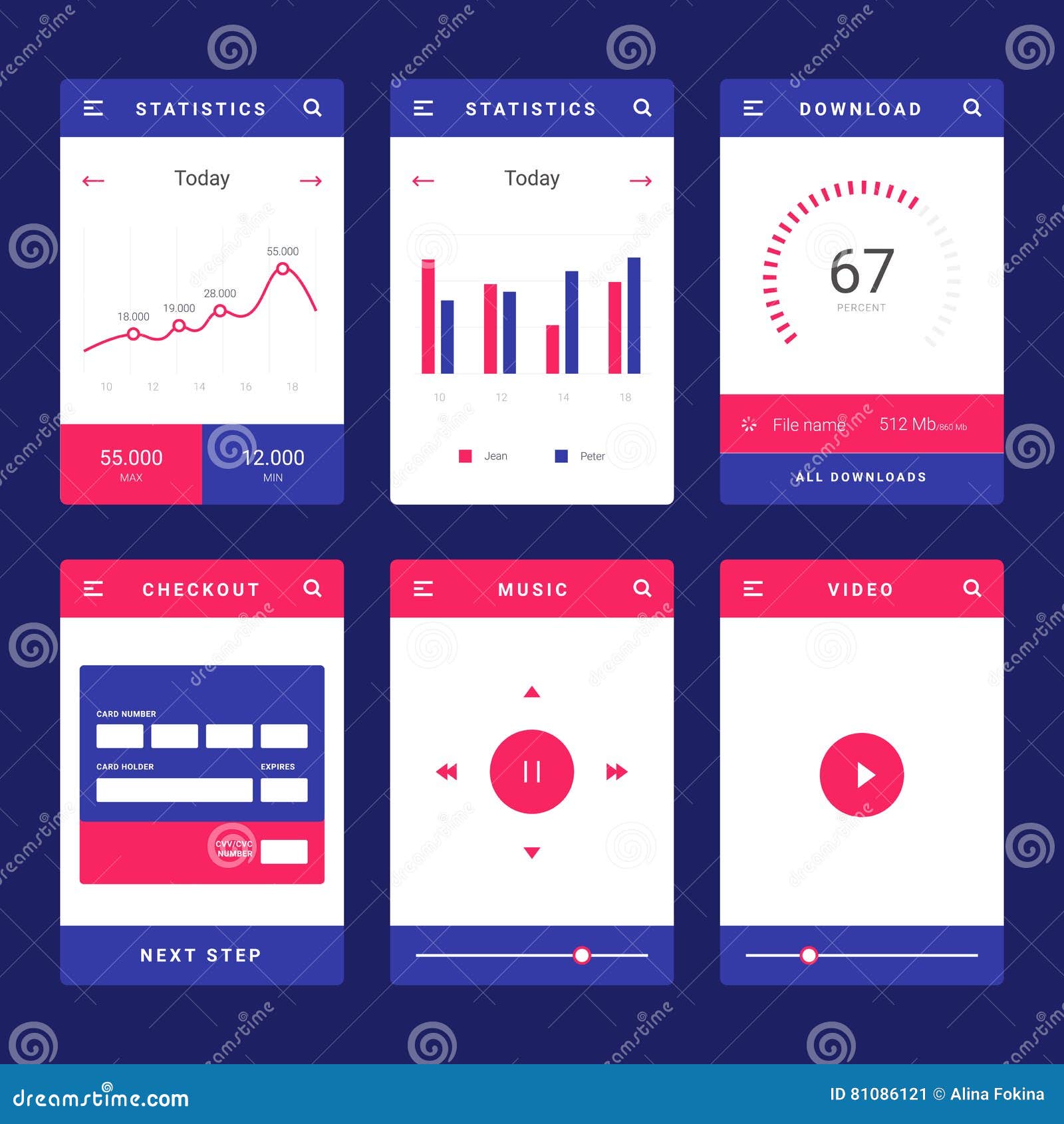 Disposition De Calibre D'UI, D'UX Et De GUI Pour Apps Mobile ...
