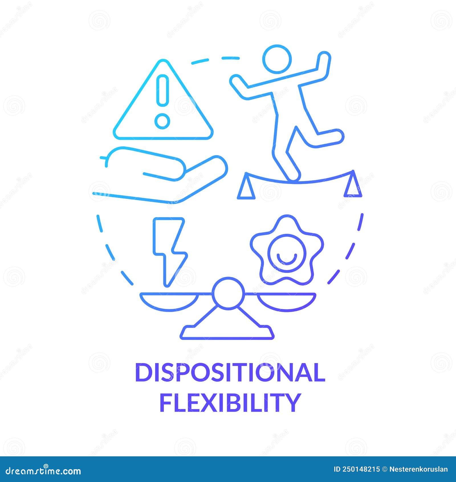 Dispositional Flexibility Blue Gradient Concept Icon Stock Vector ...