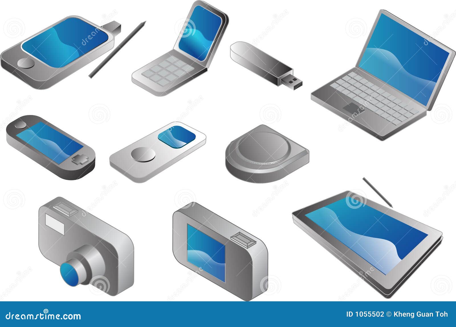 Dispositivi elettronici illustrazione vettoriale. Illustrazione di ...