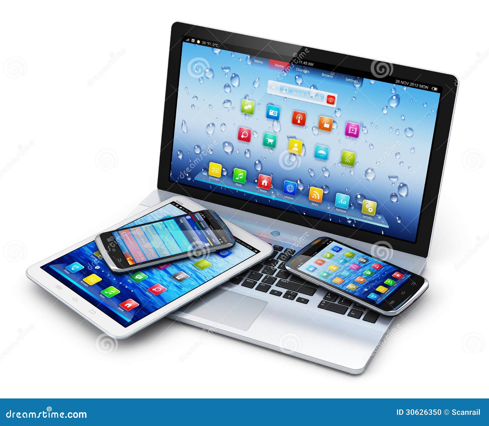 Dispositivi mobili illustrazione di stock. Illustrazione di ...