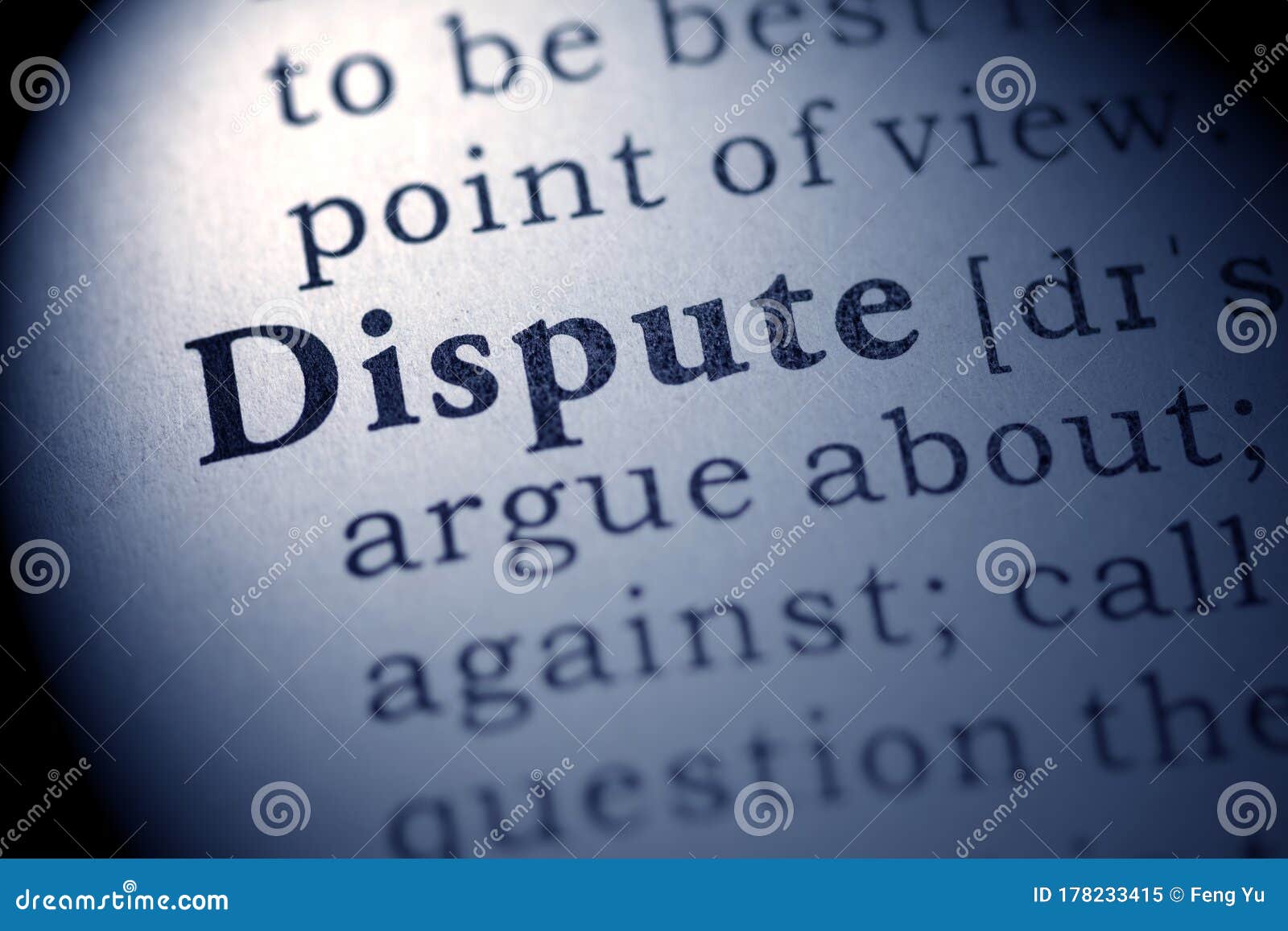 Definition of the Word Dispute Stock Image - Image of page, definition ...