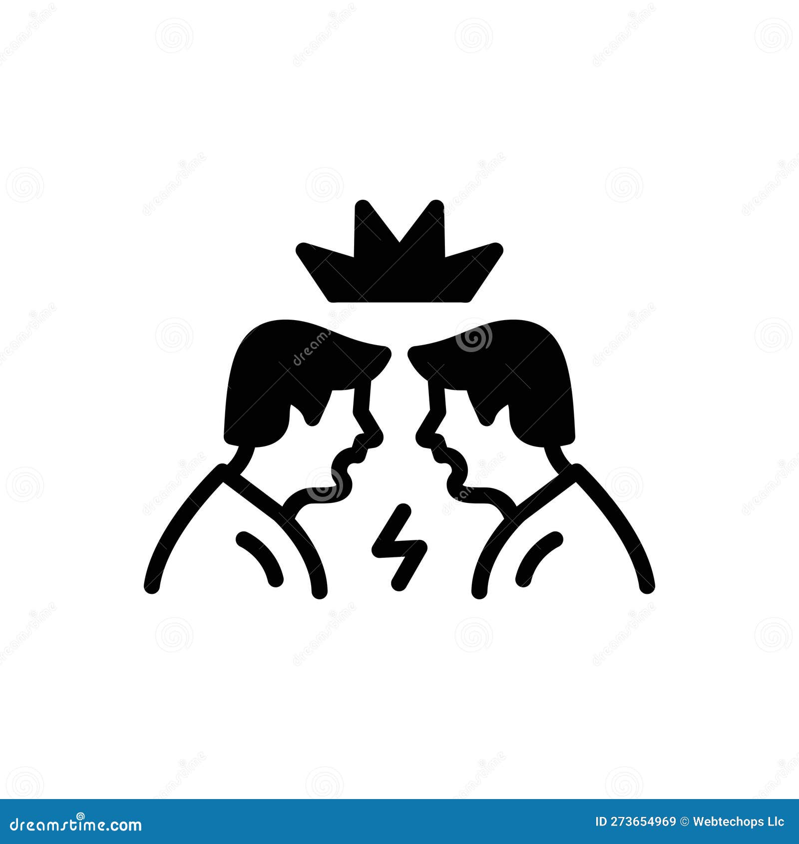 Black Solid Icon for Dispute, Fight and Commotion Stock Illustration ...