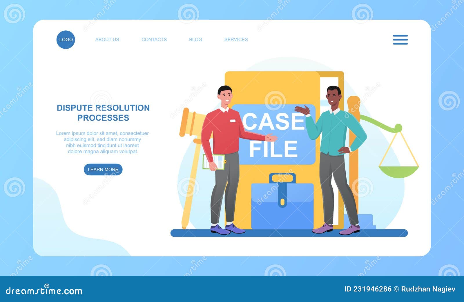 Dispute Resolution Processes Stock Vector - Illustration of male ...