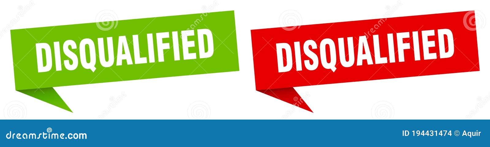 Disqualified Banner. Disqualified Speech Bubble Label Set Stock Vector ...