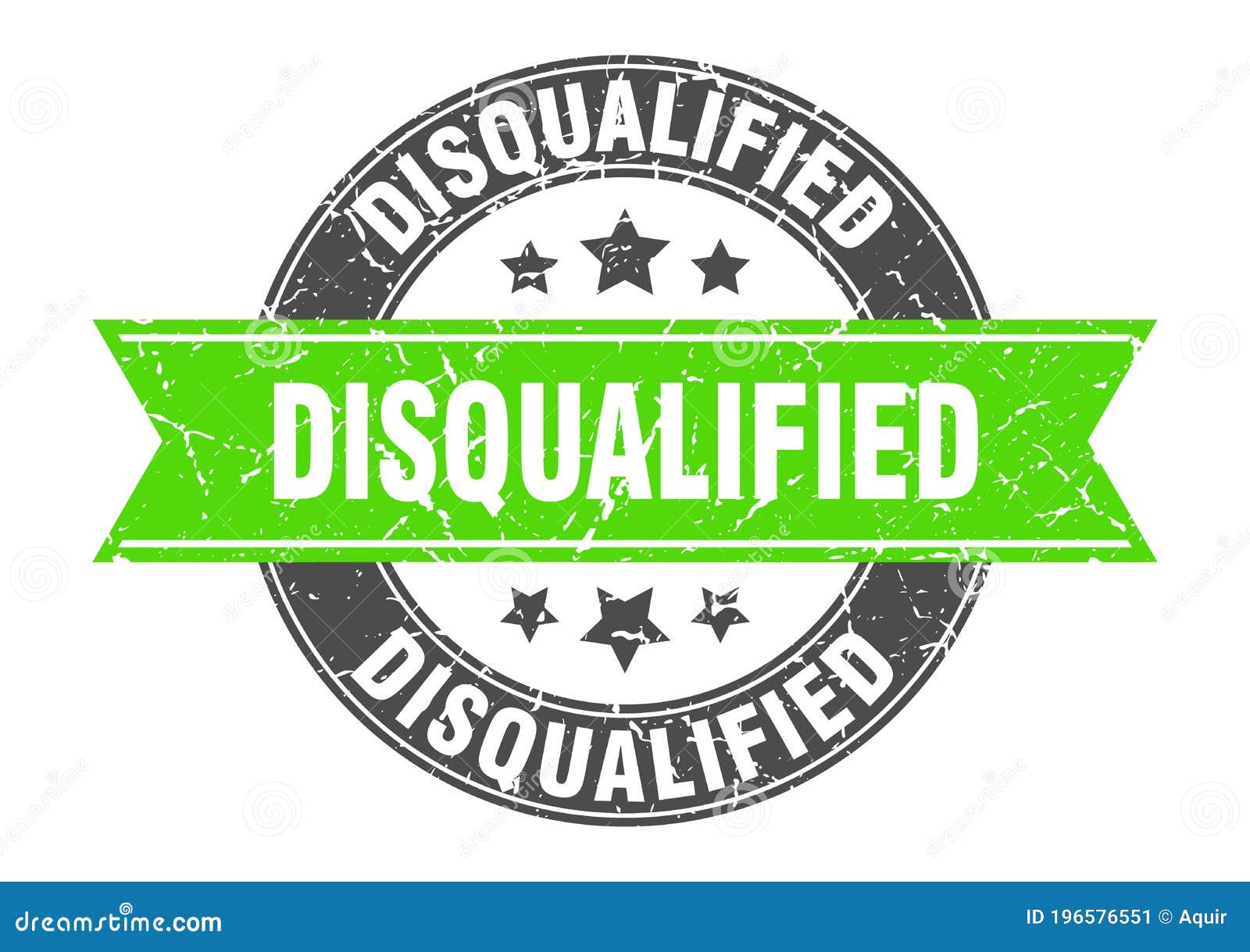 Disqualified Round Stamp with Ribbon. Label Sign Stock Vector ...