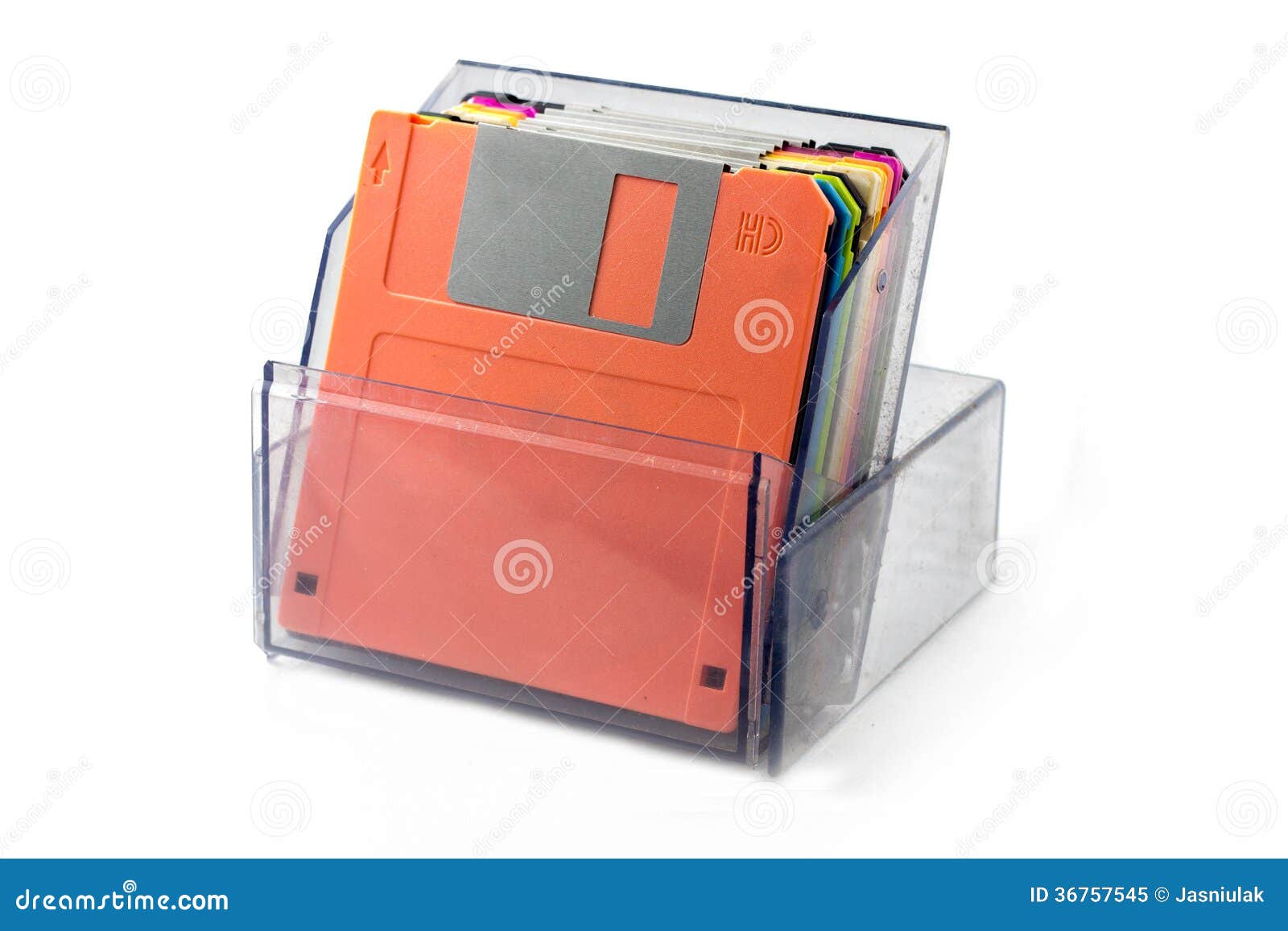 Disquetes Coloridas Em Uma Caixa Transparente. Imagem de Stock - Imagem ...