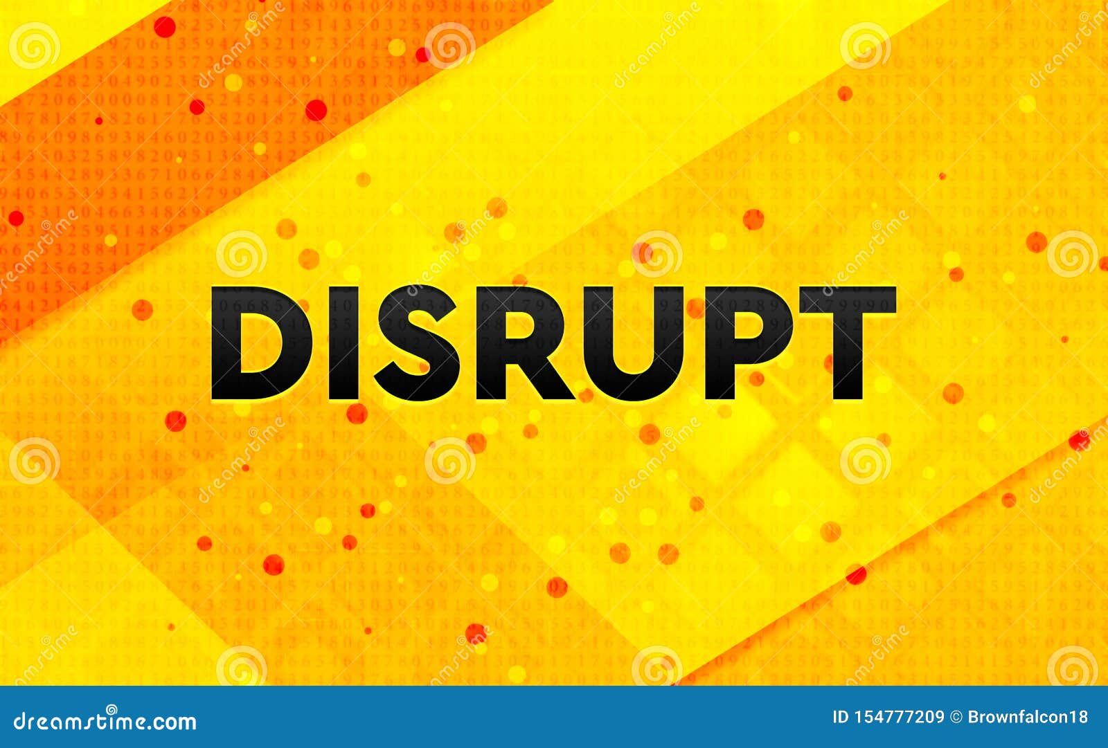 Disrupt Abstract Digital Banner Yellow Background Stock Illustration ...