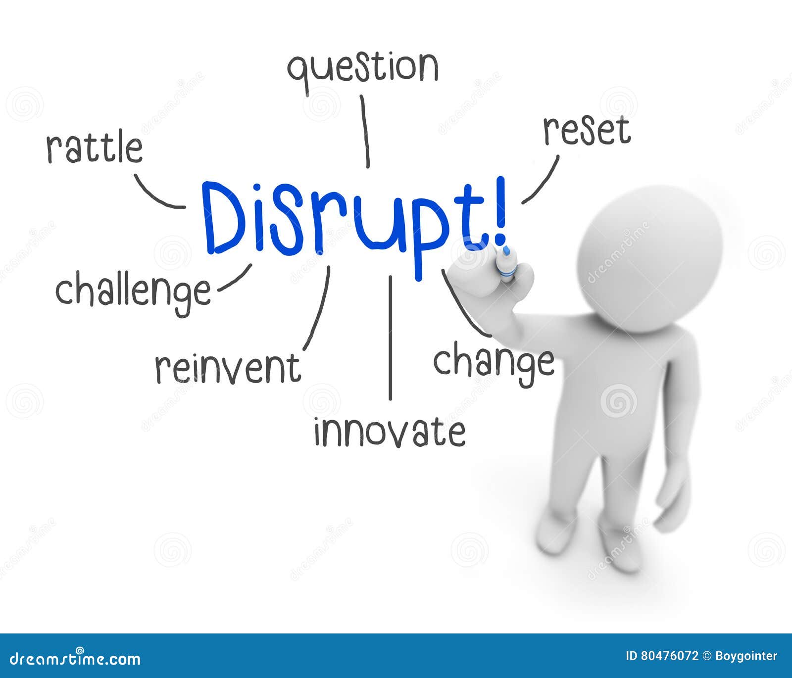 Disrupt stock illustration. Illustration of rendering - 80476072