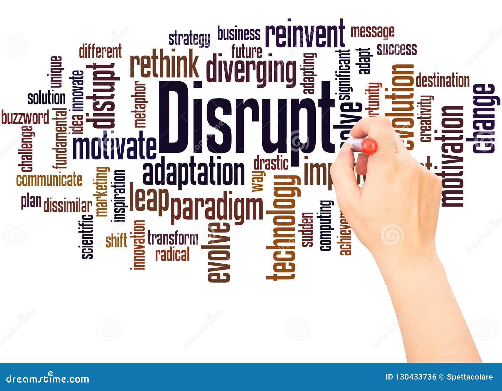 Disrupt Word Cloud Hand Writing Concept Stock Photo - Image of ...