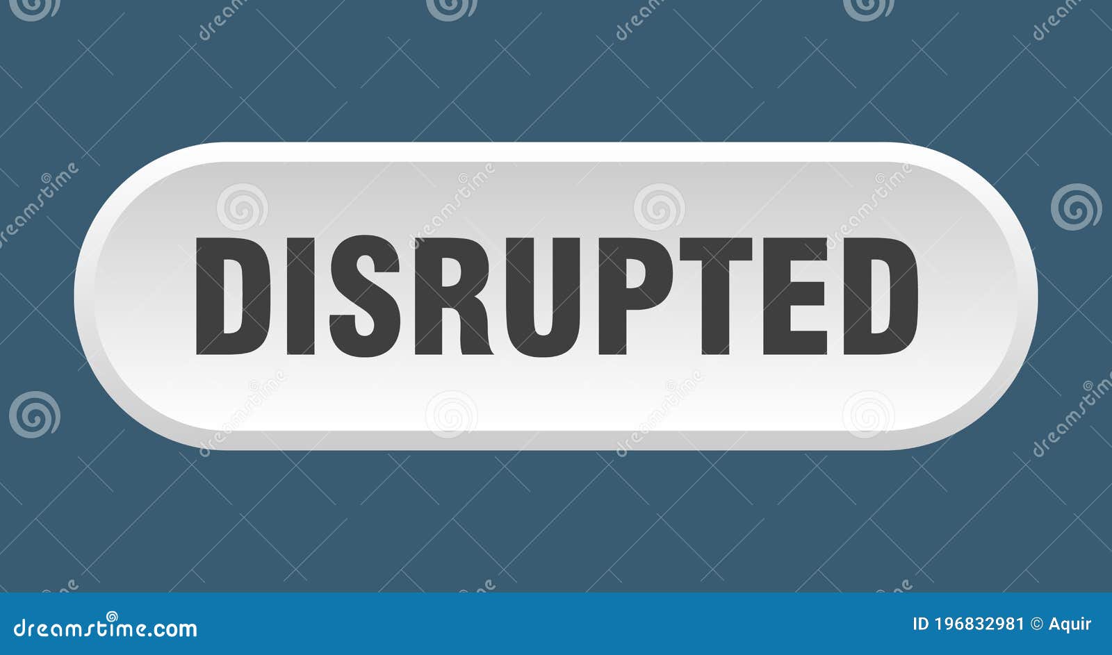 Disrupted Button. Rounded Sign On White Background Cartoon Vector ...