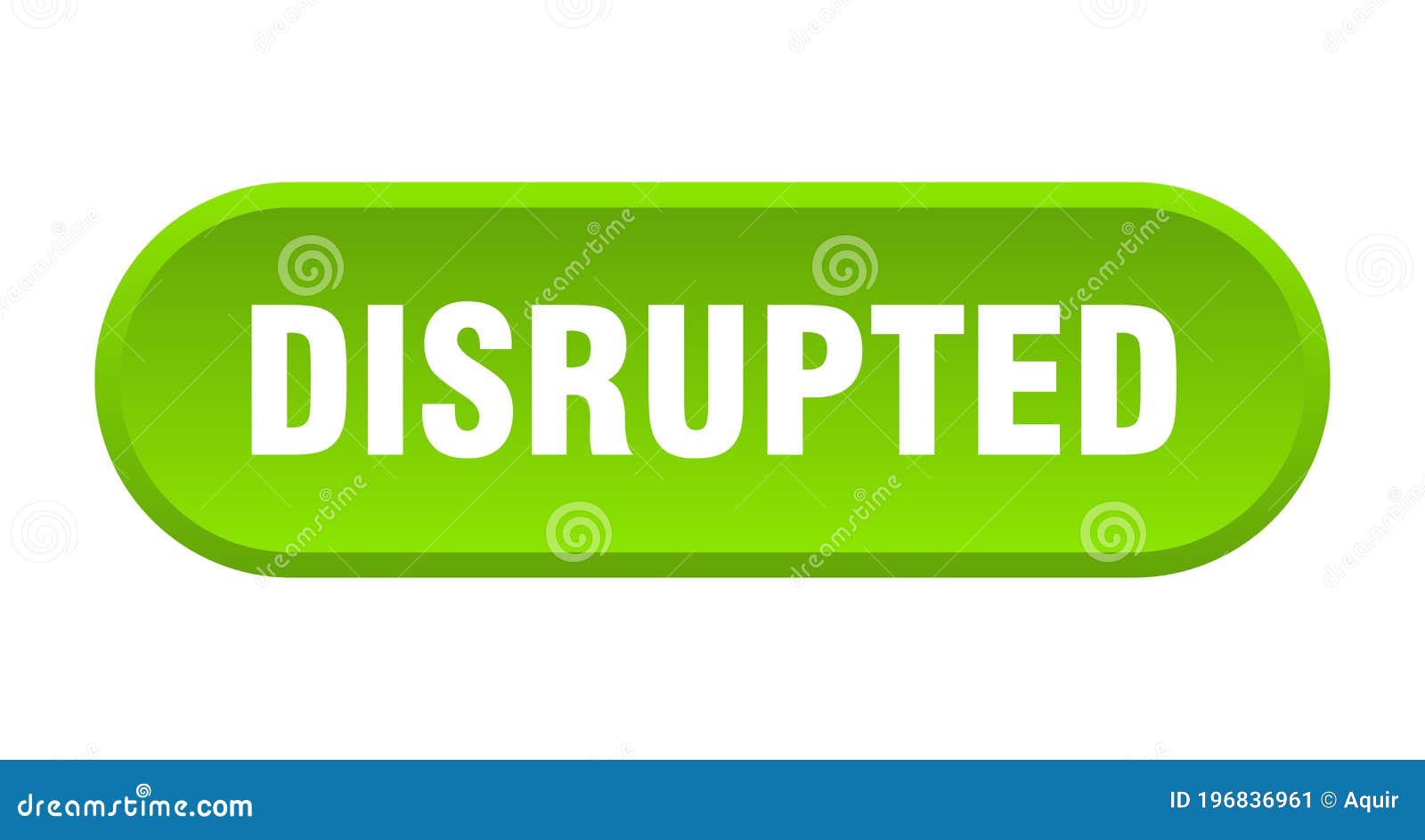 Disrupted Button. Rounded Sign on White Background Stock Vector ...
