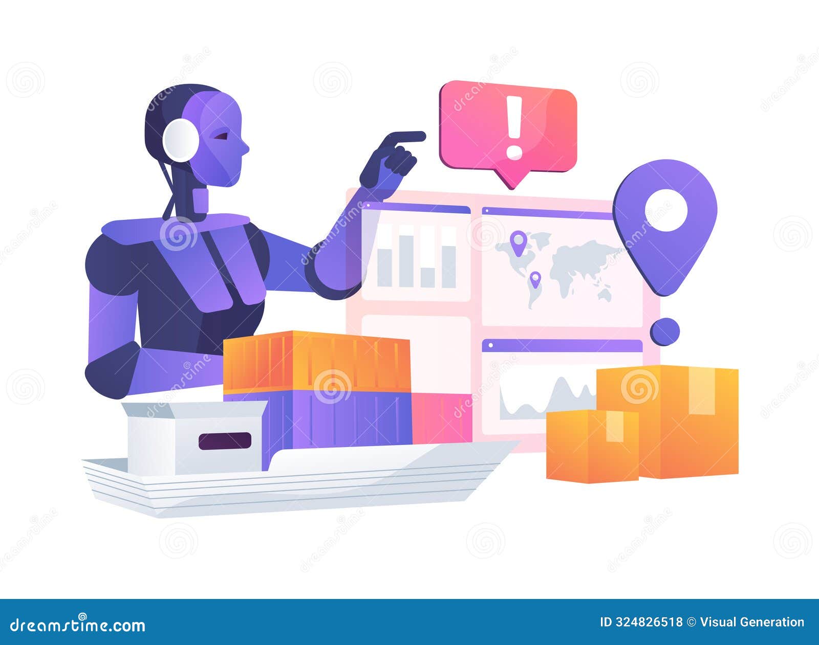 Disruption Forecasting with AI Abstract Concept Vector Illustration ...