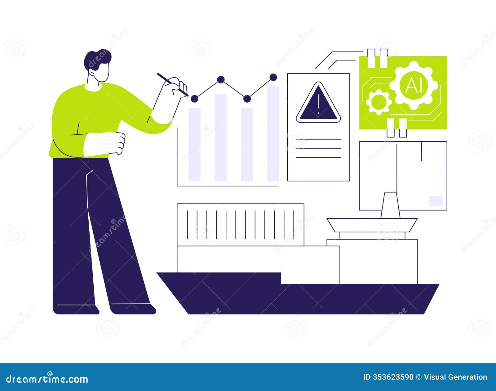 Disruption Forecasting with AI Abstract Concept Vector Illustration ...