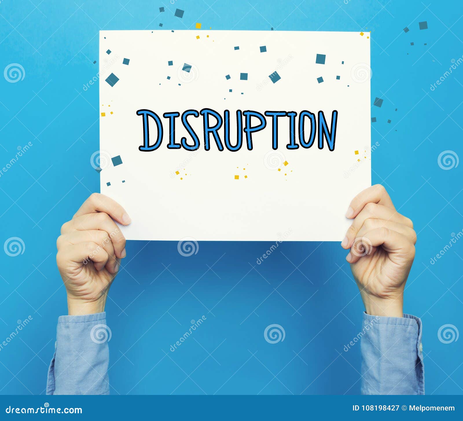 Disruption Text on a White Poster Stock Image - Image of background ...