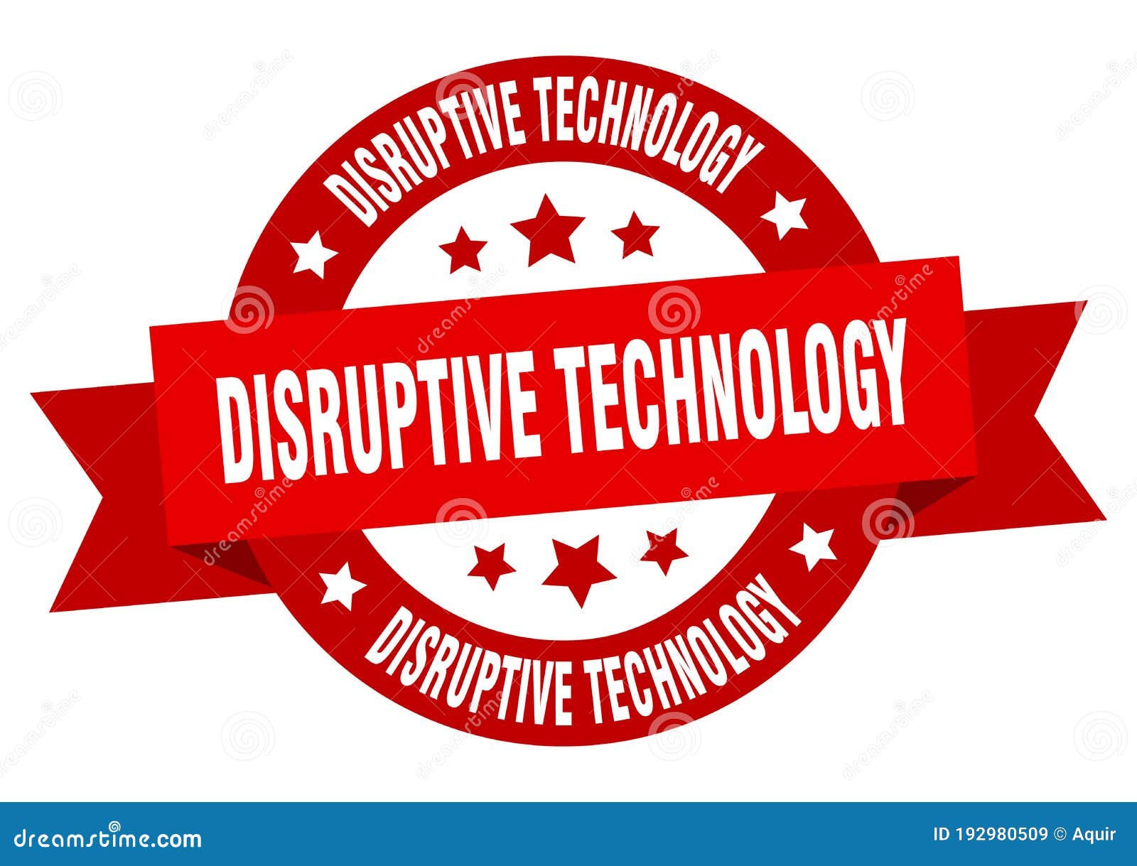 Disruptive Technology Round Ribbon Isolated Label. Disruptive ...