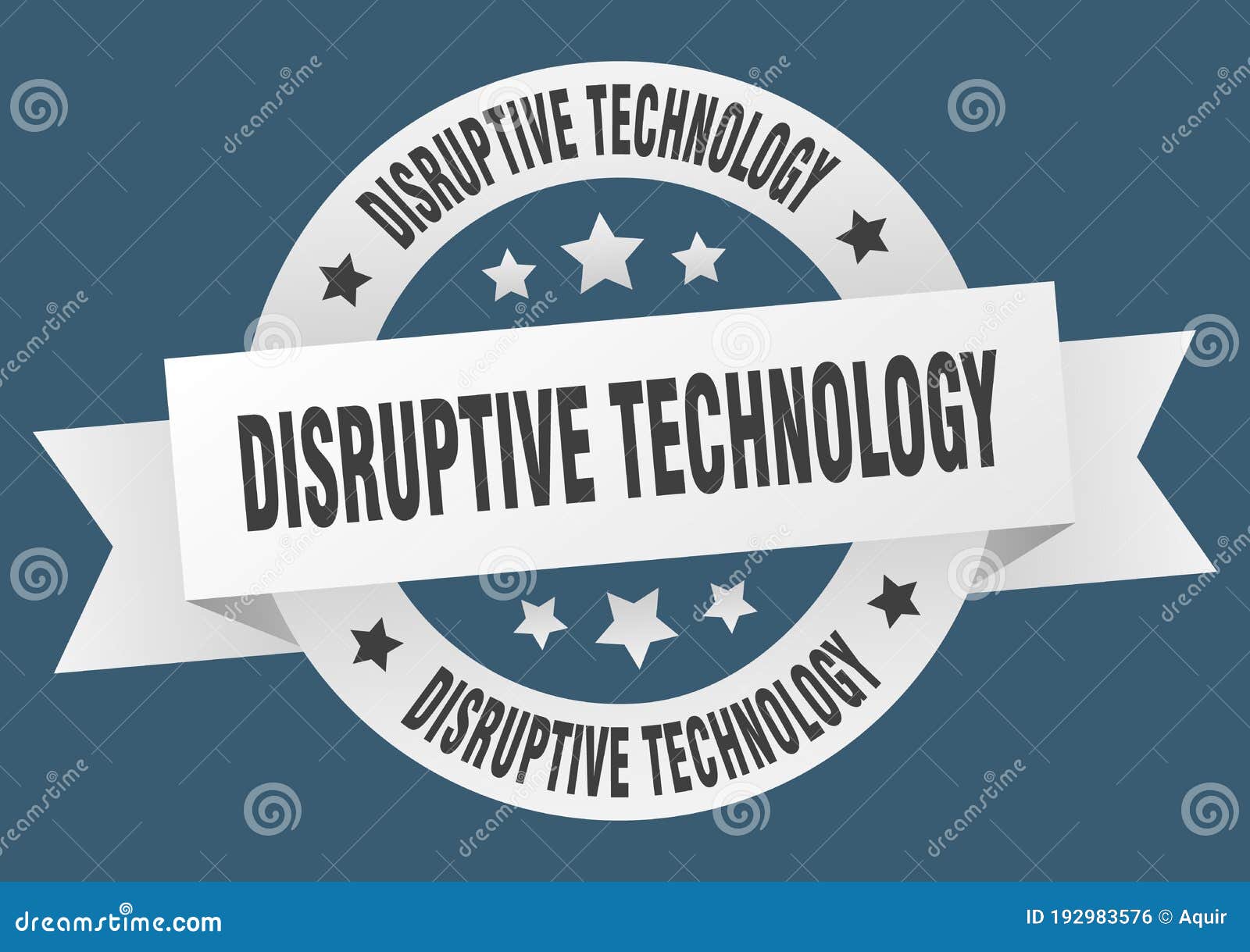 Disruptive Technology Round Ribbon Isolated Label. Disruptive ...