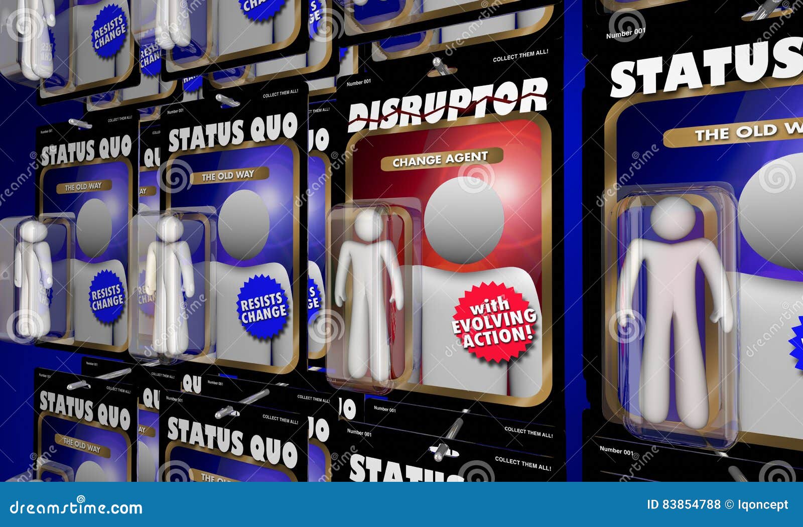 Disruptor Action Figure Change Agent Vs Status Quo Stock Illustration ...