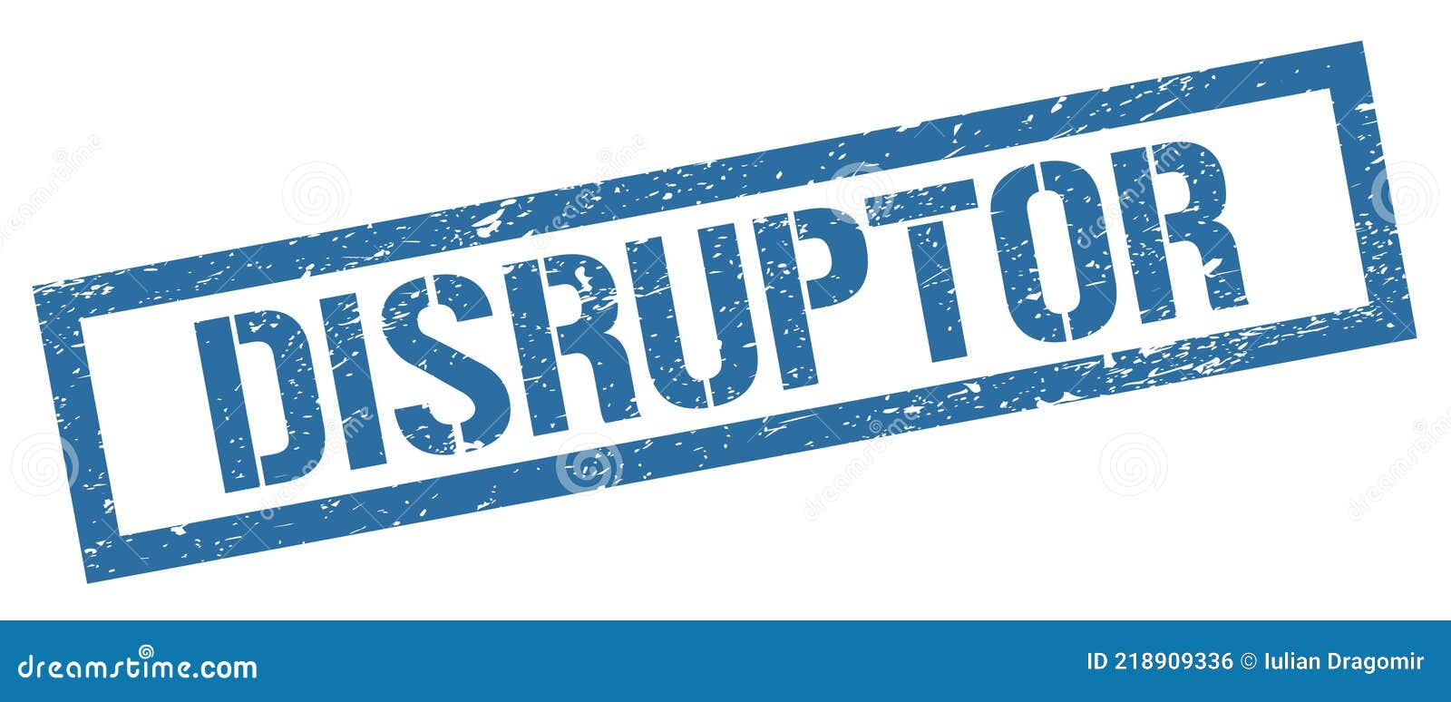 DISRUPTOR Blue Grungy Rectangle Stamp Stock Illustration - Illustration ...