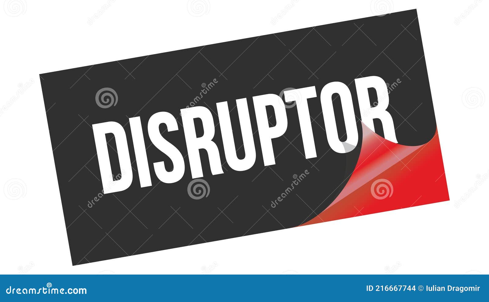 DISRUPTOR Text on Black Red Sticker Stamp Stock Illustration ...