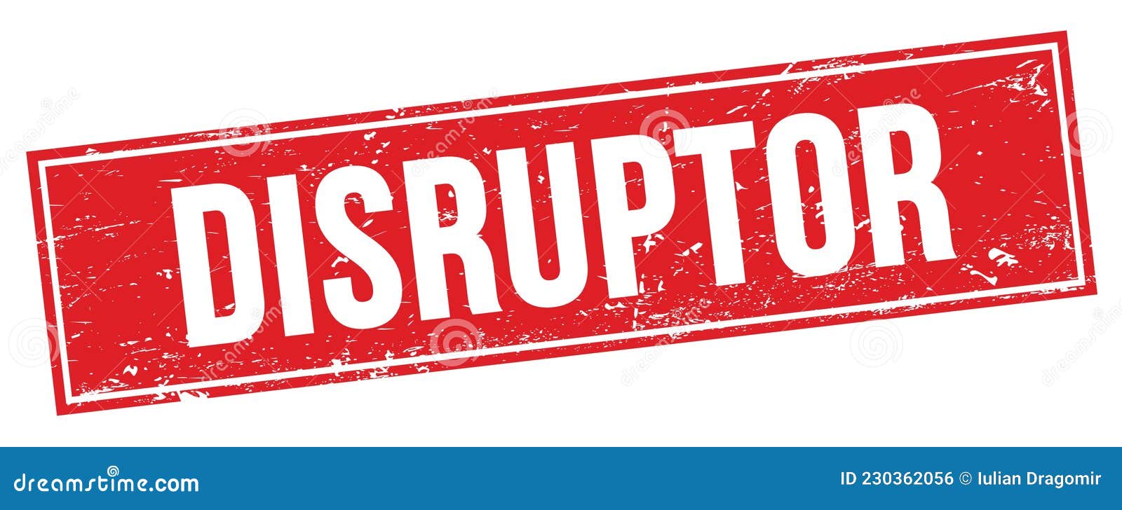 DISRUPTOR Text on Red Grungy Rectangle Stamp Stock Illustration ...